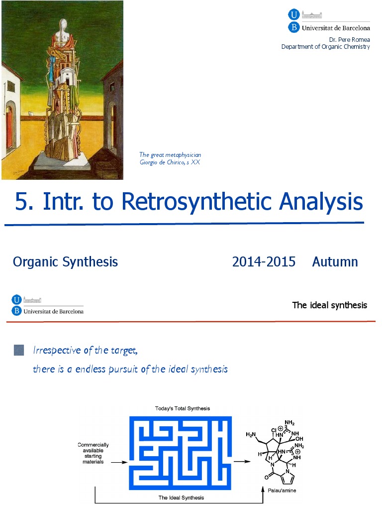 Organic Synthesis. Introduction To Retrosynthetic Analysis | PDF ...