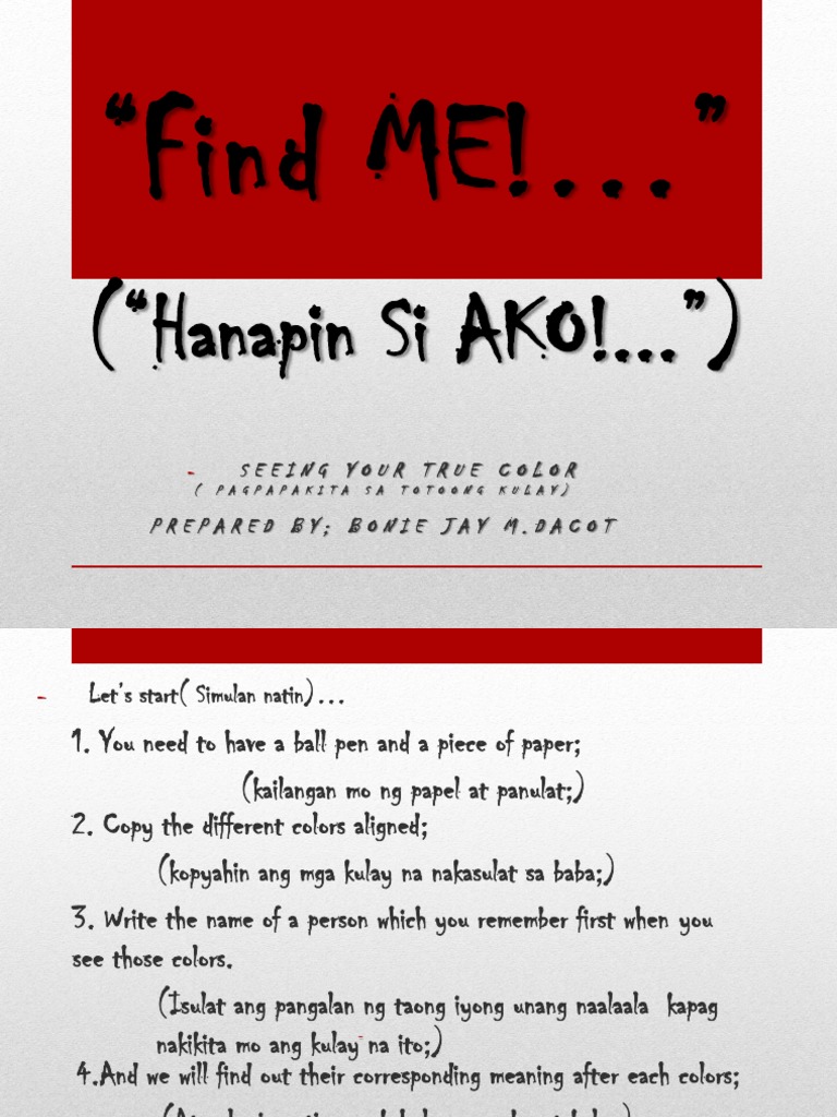 Presentation FIND ME | PDF