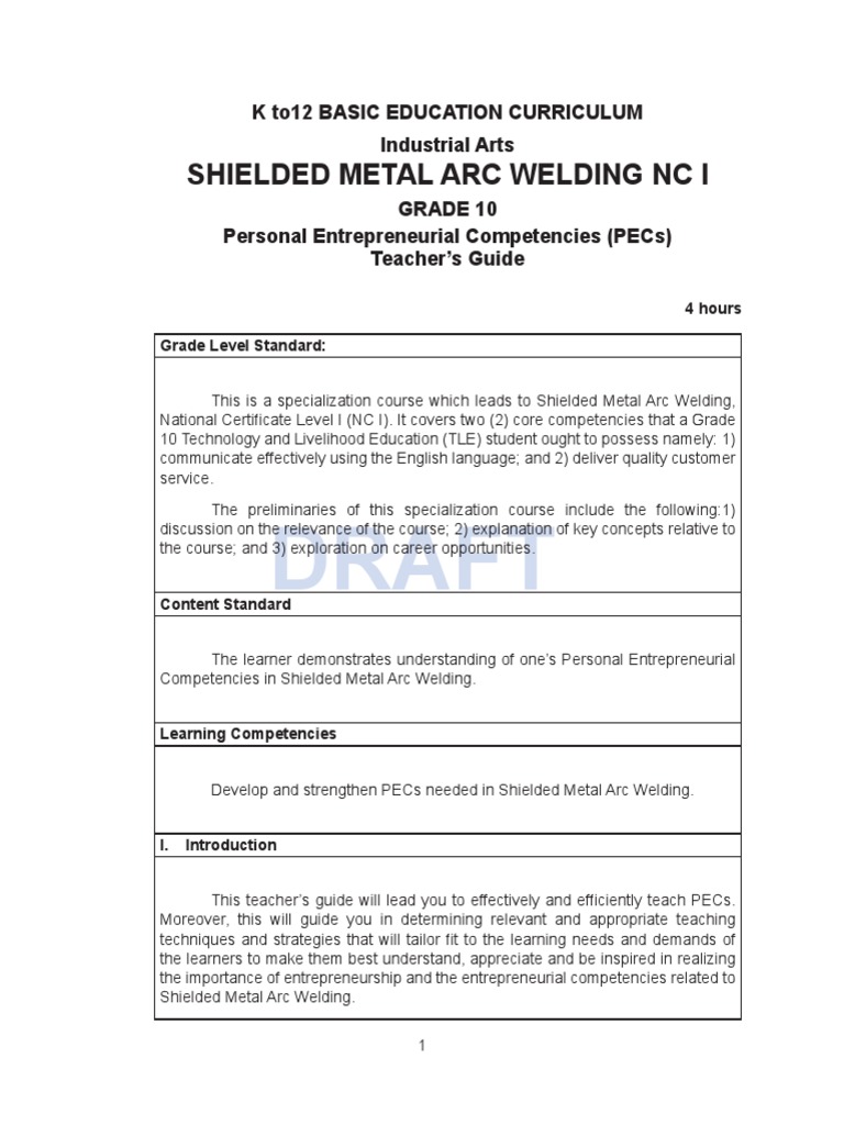 SMAW TG Final - Checked and Verified | PDF | Welding | Construction