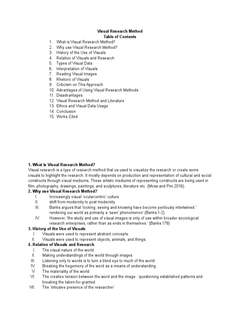 Visual Research Method | Download Free PDF | Representation (Arts) | Data