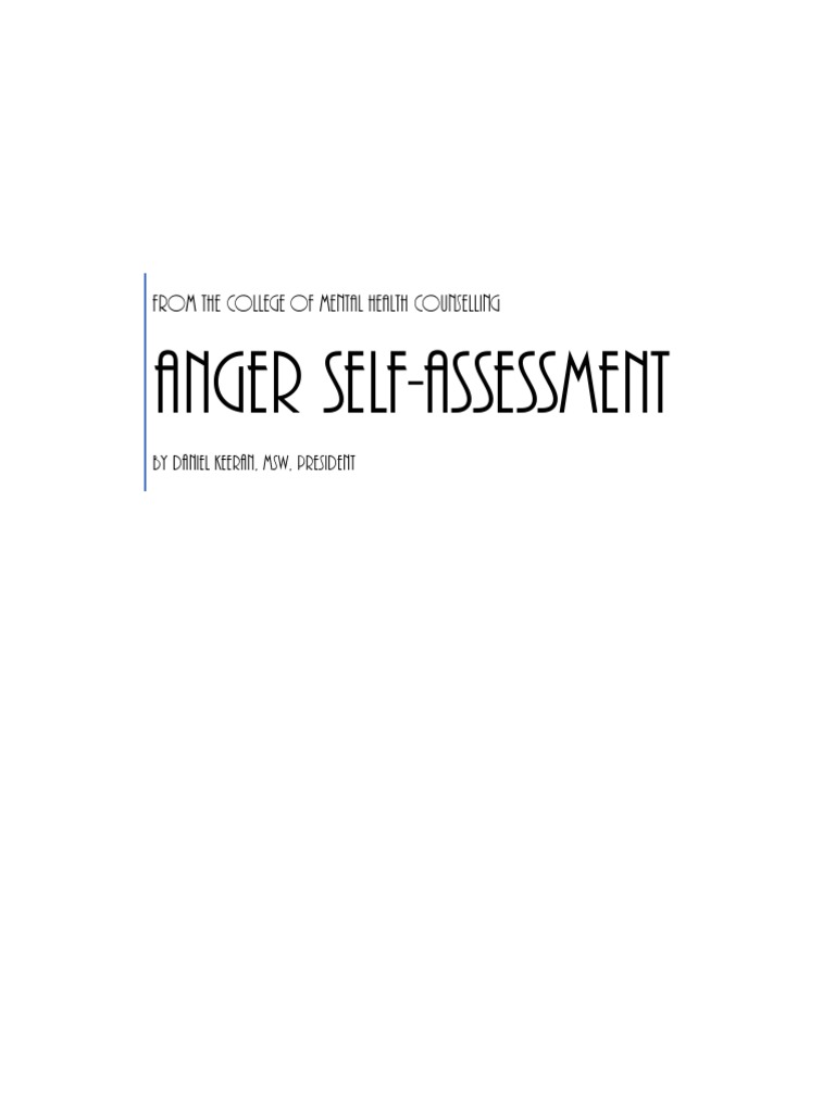 Anger Self Assessment | PDF