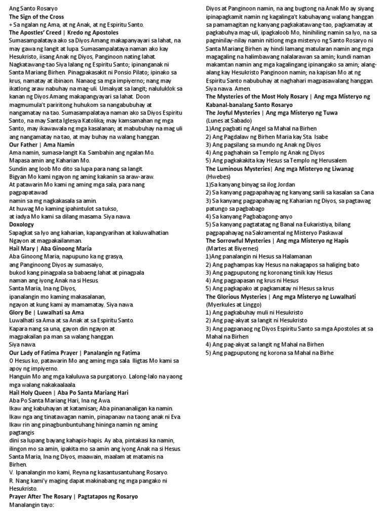 Rosary Praying Guide | PDF