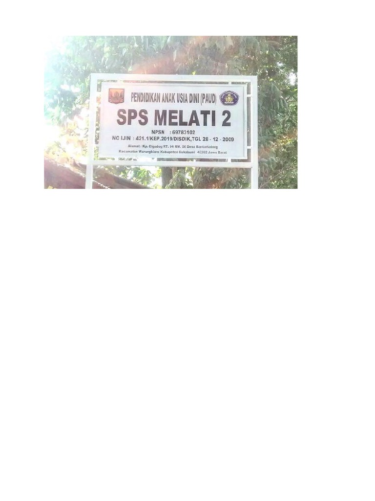 Contoh Plang Paud | PDF