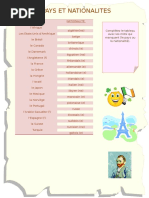 Les Adjectifs de Nationalité | PDF