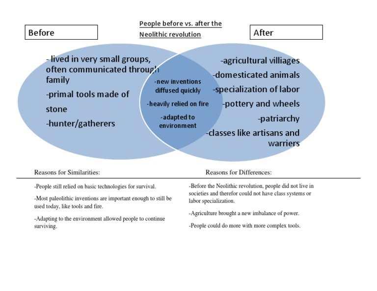 Paleolithic vs Neolithic Comparison Chart | PDF