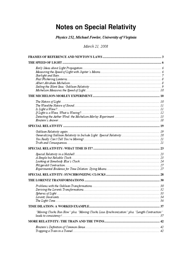 Understanding Special Relativity Concepts | PDF