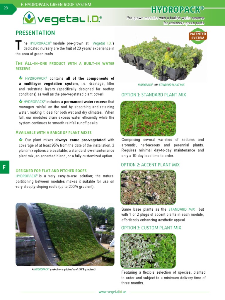 Green Roof HYDROPACK | PDF | Drainage | Roof
