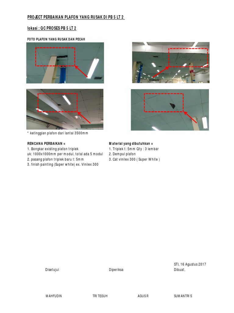 Perbaikan Plafon Rusak PB 5 Lt 2 | PDF