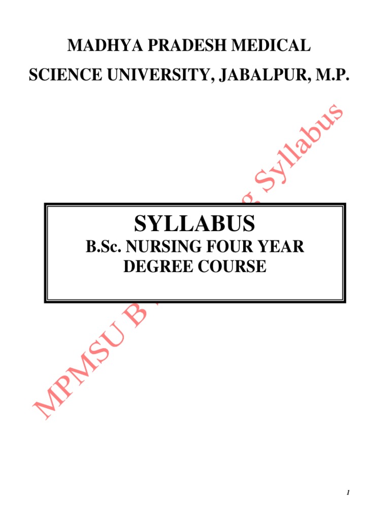 B.Sc. Nursing Syllabus at MPMSU | PDF | Metabolism | Nutrition