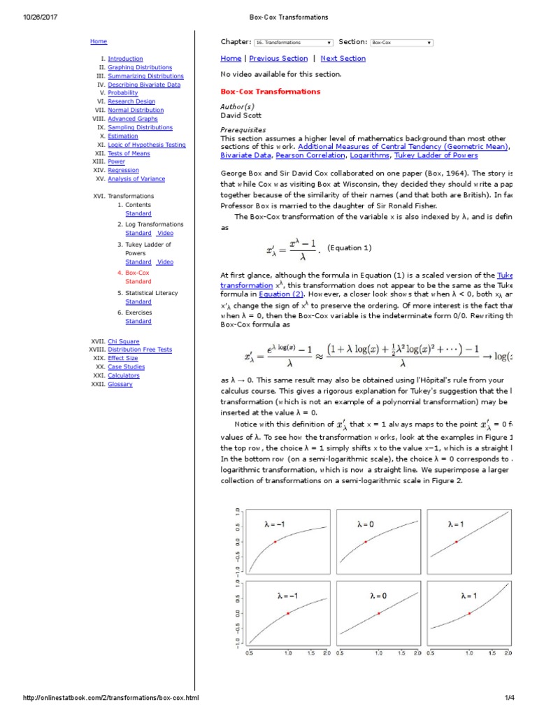 Box Cox Transformations | PDF | Normal Distribution | Logarithm