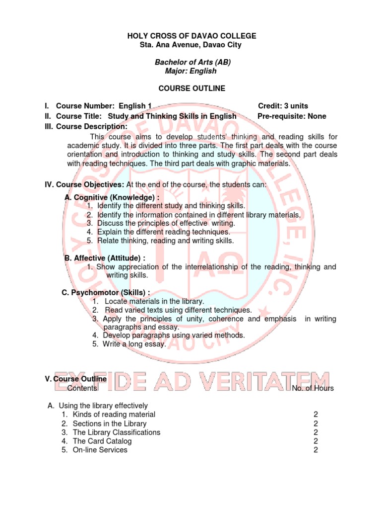 Eng 1 Study and Thinking Skills in English | PDF | Libraries | Essays