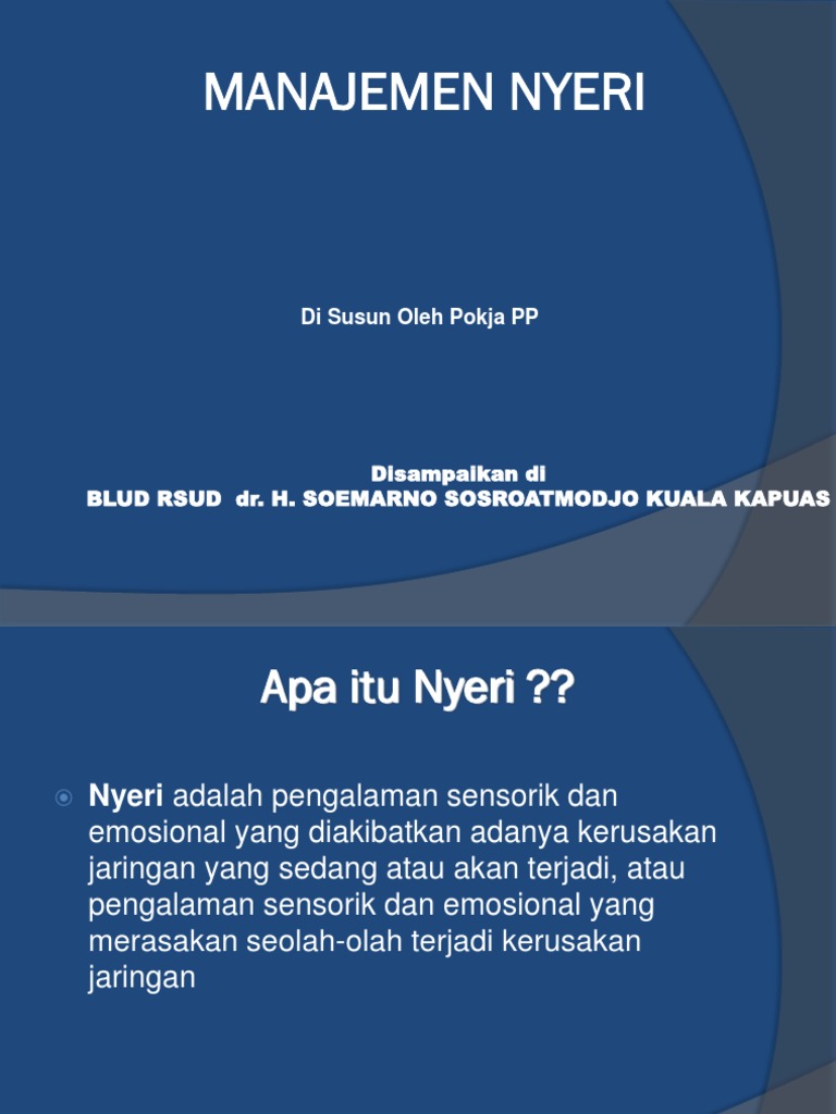 Manajemen Nyeri: Prinsip dan Tatalaksana | PDF