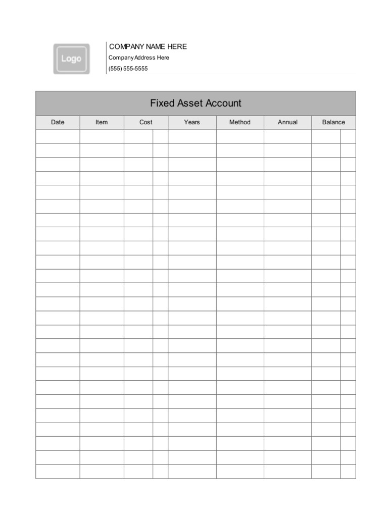 Fixed Asset Account Form | PDF
