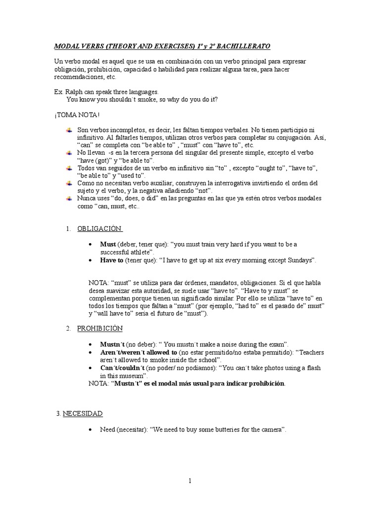 Comprehensive guide to modal verbs: theory and exercises for 1st and ...