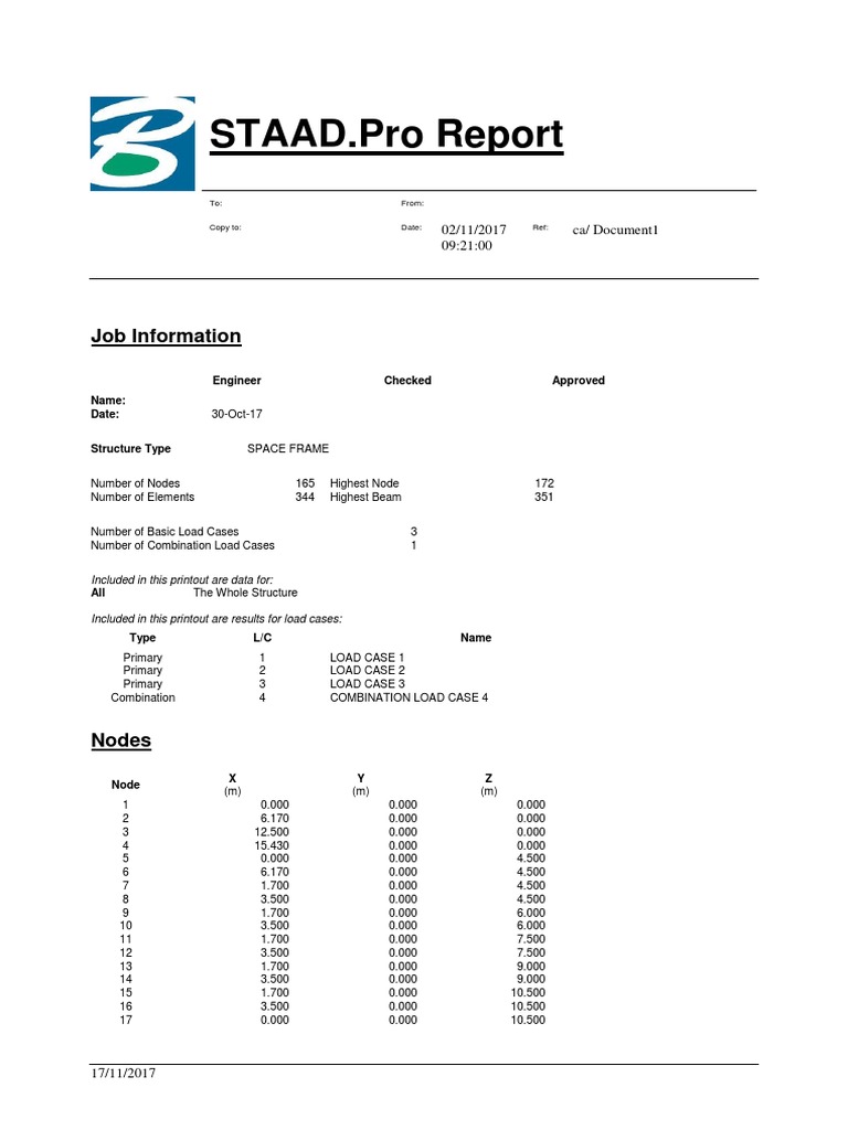 STAAD Report Analysis | PDF | Areas Of Computer Science | Computing