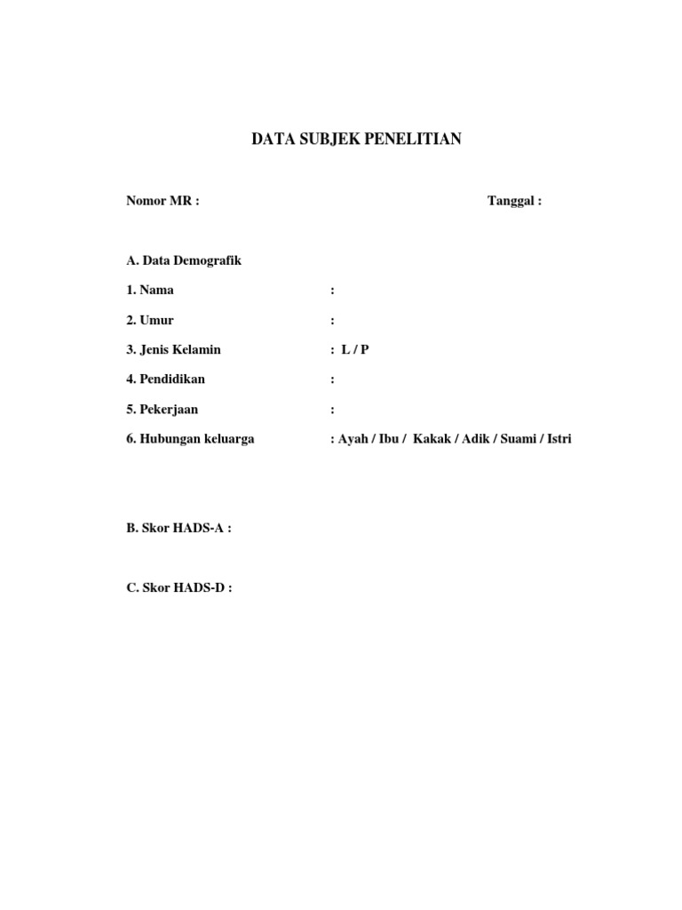 Skor HADS untuk Cemas dan Depresi | PDF