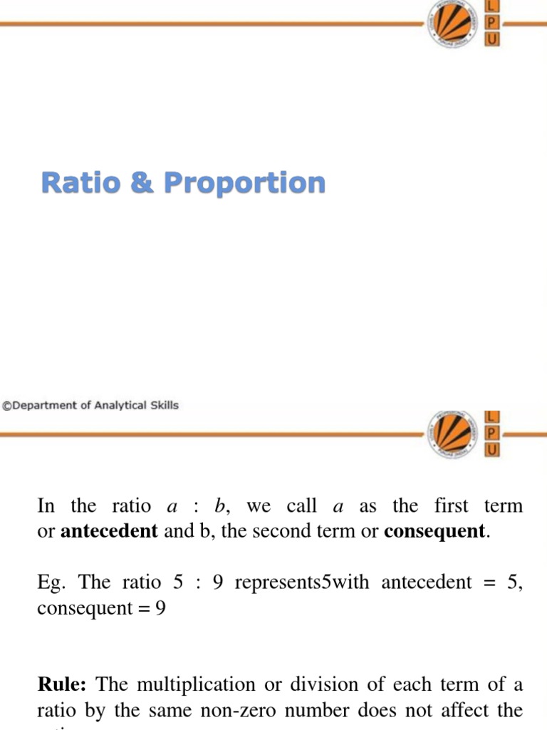 Unit 1 - Ratio and Proportion | PDF | Ratio | Mathematical Objects