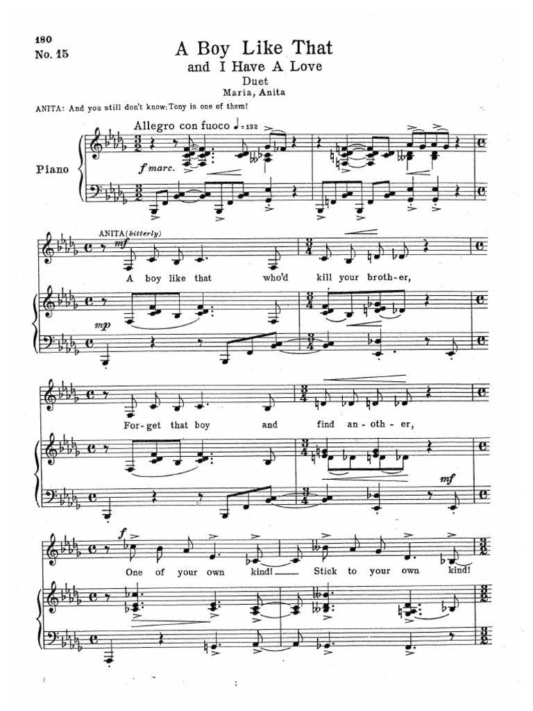 A Boy Like That - WEST SIDE STORY | PDF