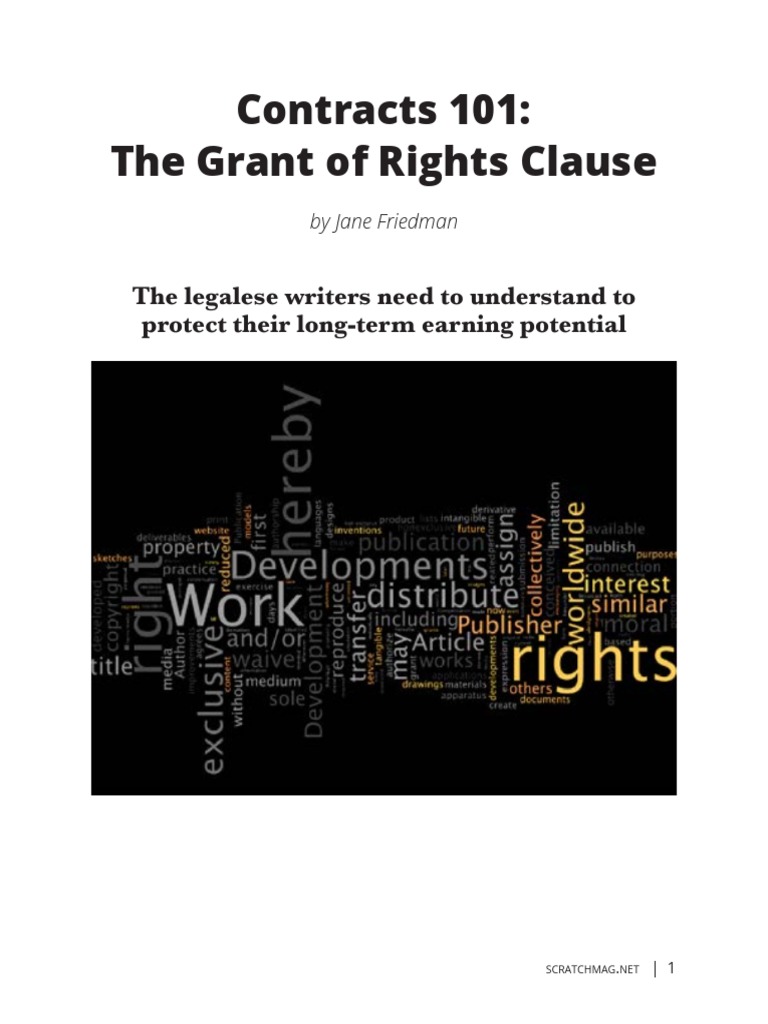 Contracts 101 - The Grant of Rights Clause by Jane Friedman | PDF ...