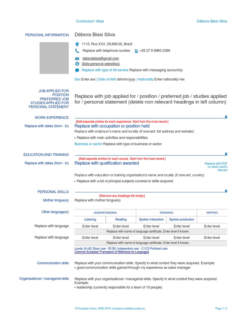 Modelo Europeu Cv | Technology | Computing