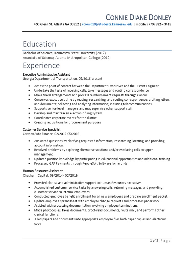 Connie Resume Updated | Download Free PDF | Employment | Business