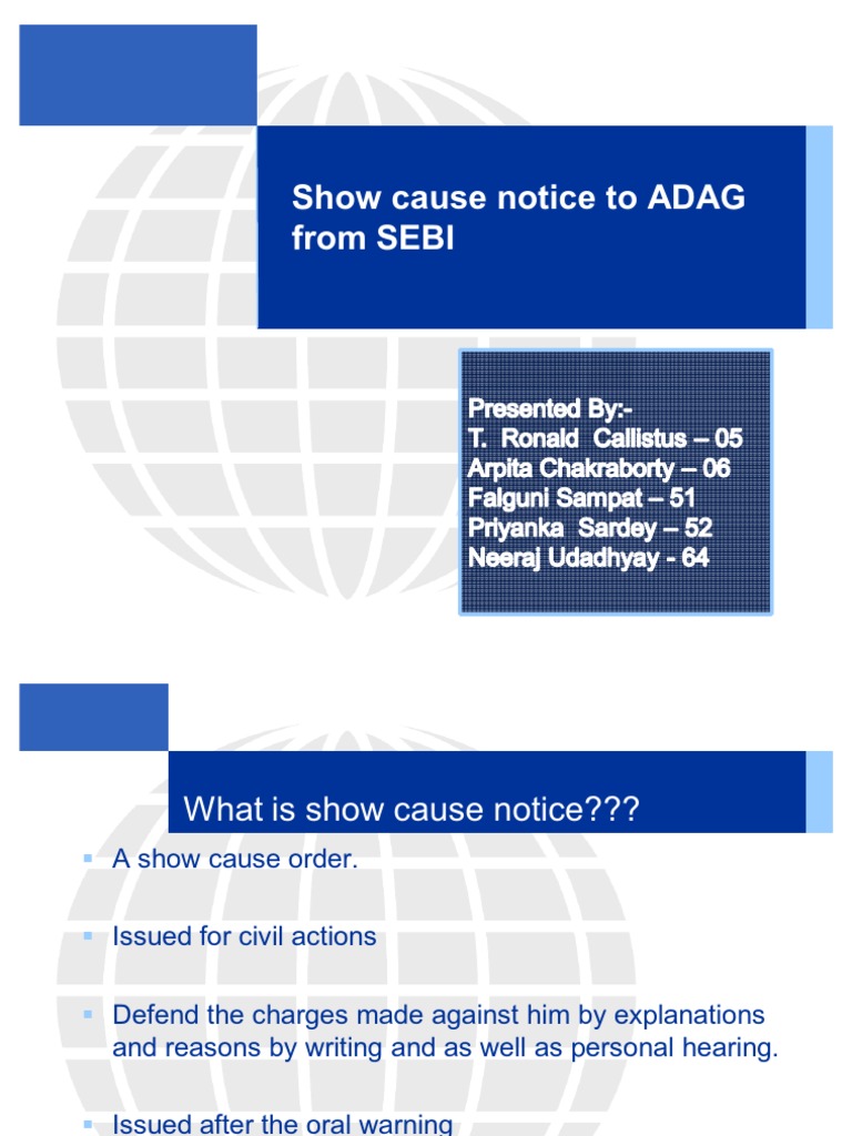 Show Cause Notice To ADAG | PDF