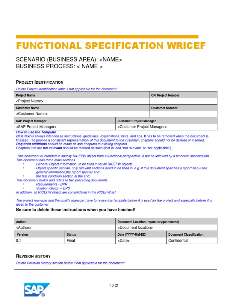 Functional Spec Template | PDF | Business Process | Specification ...