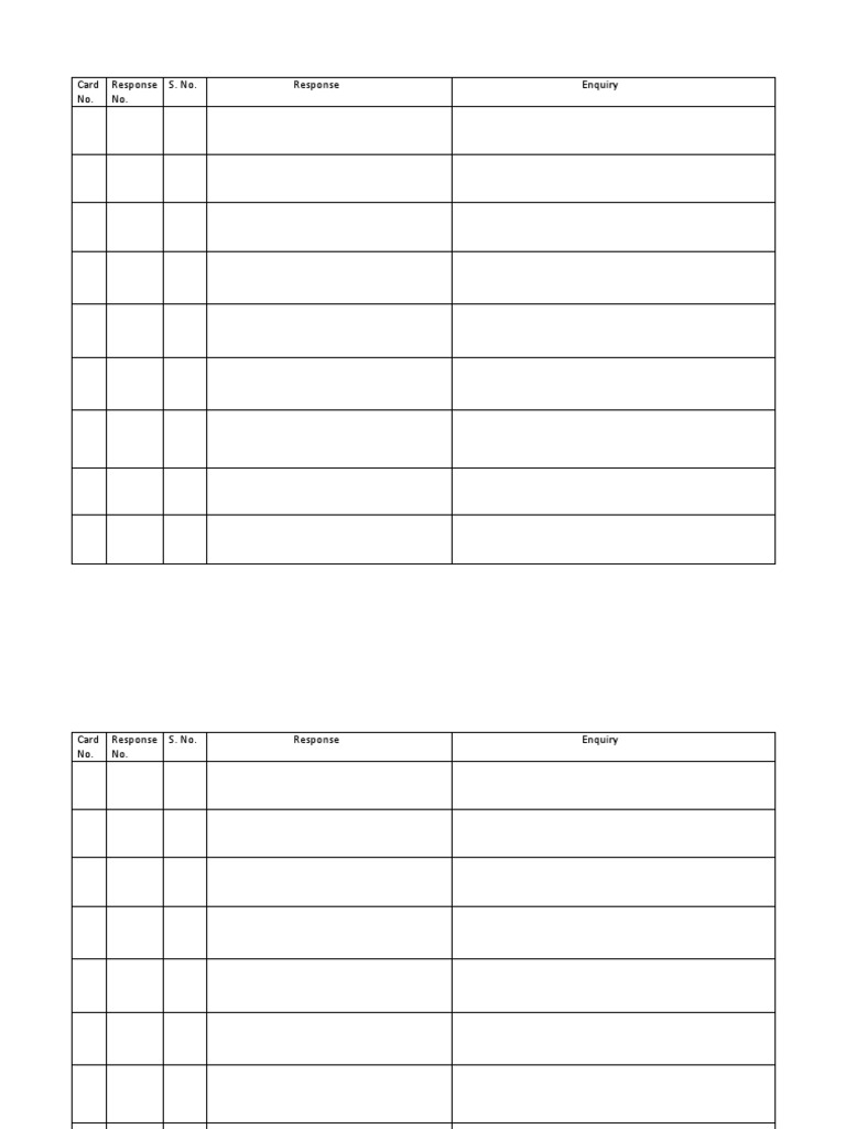 Blank Response Sheet | PDF