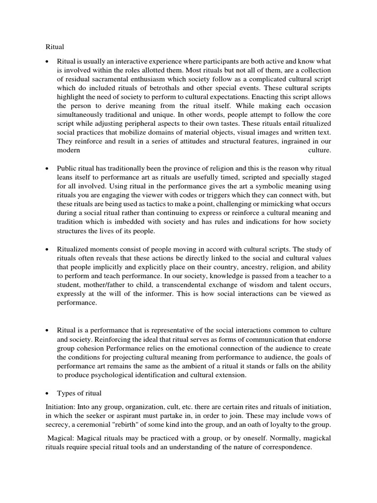 Differences Between Ritual and Theater | PDF | Rituals | Broadway Theatre