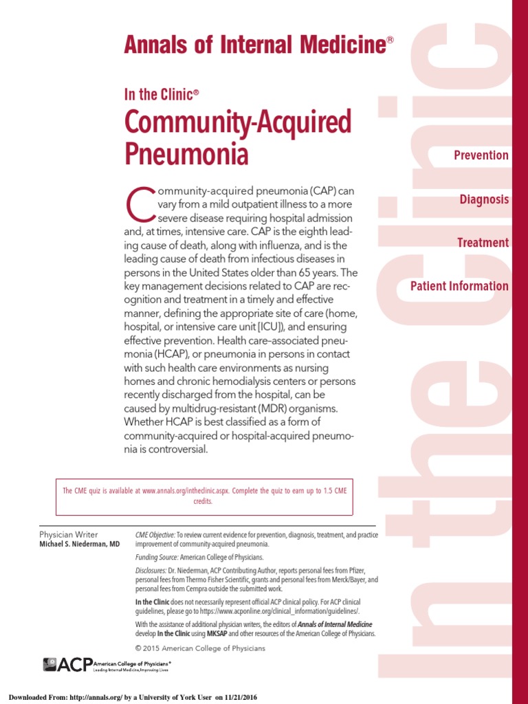 Community Acquired Pneumonia | PDF | Pneumonia | Chronic Condition