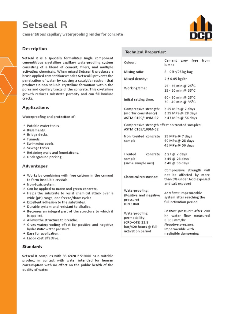 en-INT - Setseal R.25012015015127 | PDF | Concrete | Cement