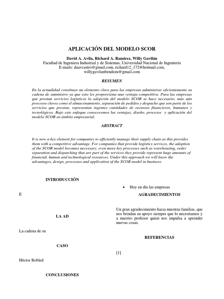 Modelo Scor | PDF | Business | Ciencia y Tecnología