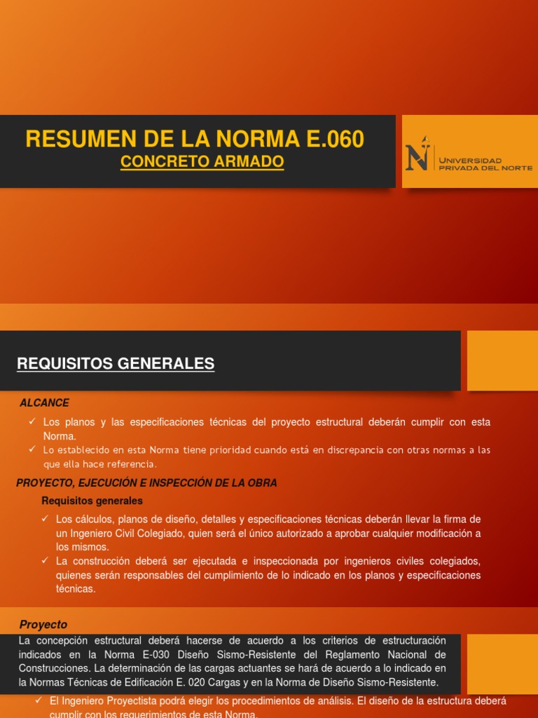 Norma E.060 Conreto Armado | PDF | Hormigón | Cemento