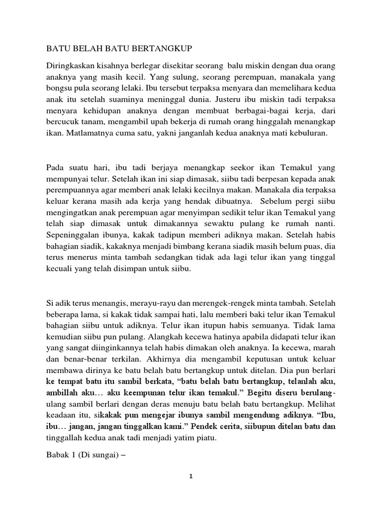 Batu Belah Batu Bertangkup | PDF