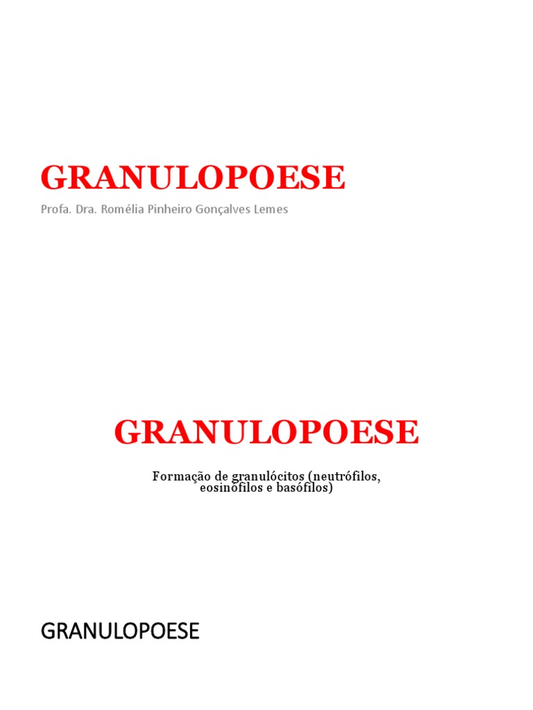 Granulopoese - Ufc | PDF | Anatomia | Sistema imunológico