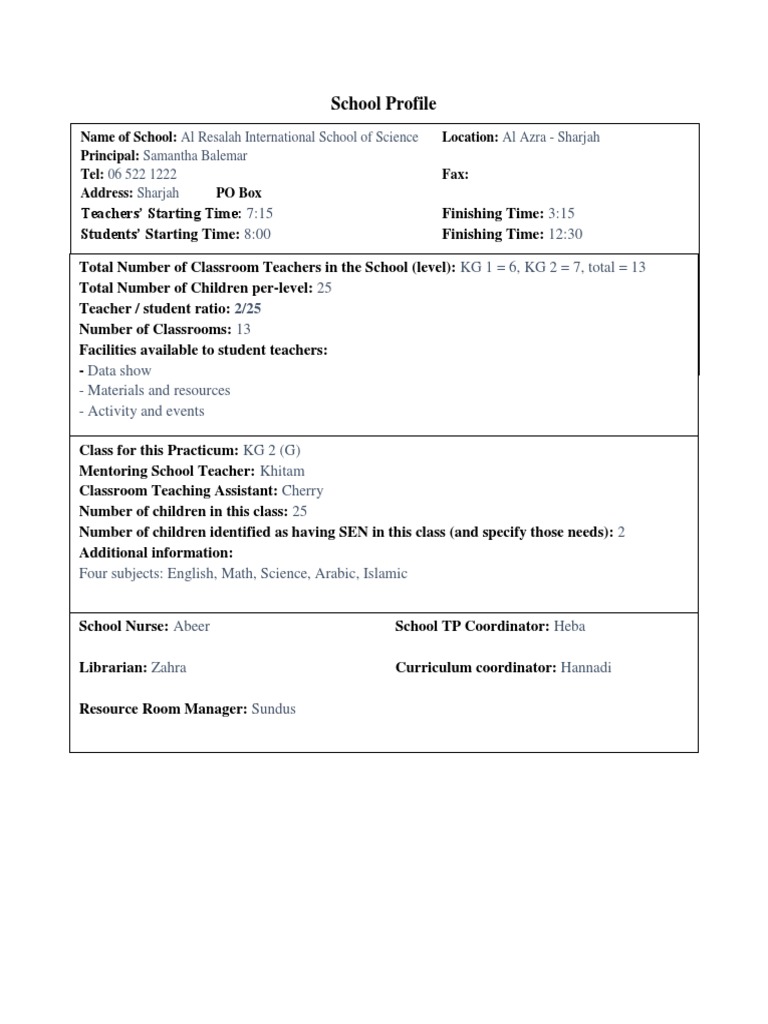 School Profile | PDF