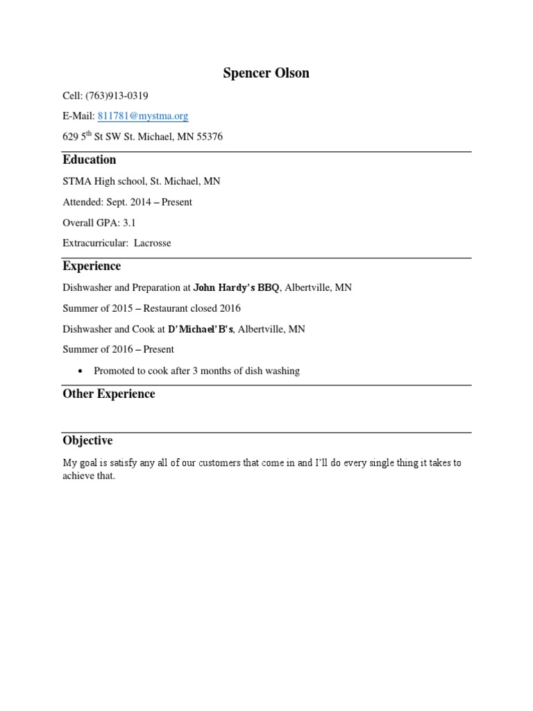 Spencer Olson: Education | PDF