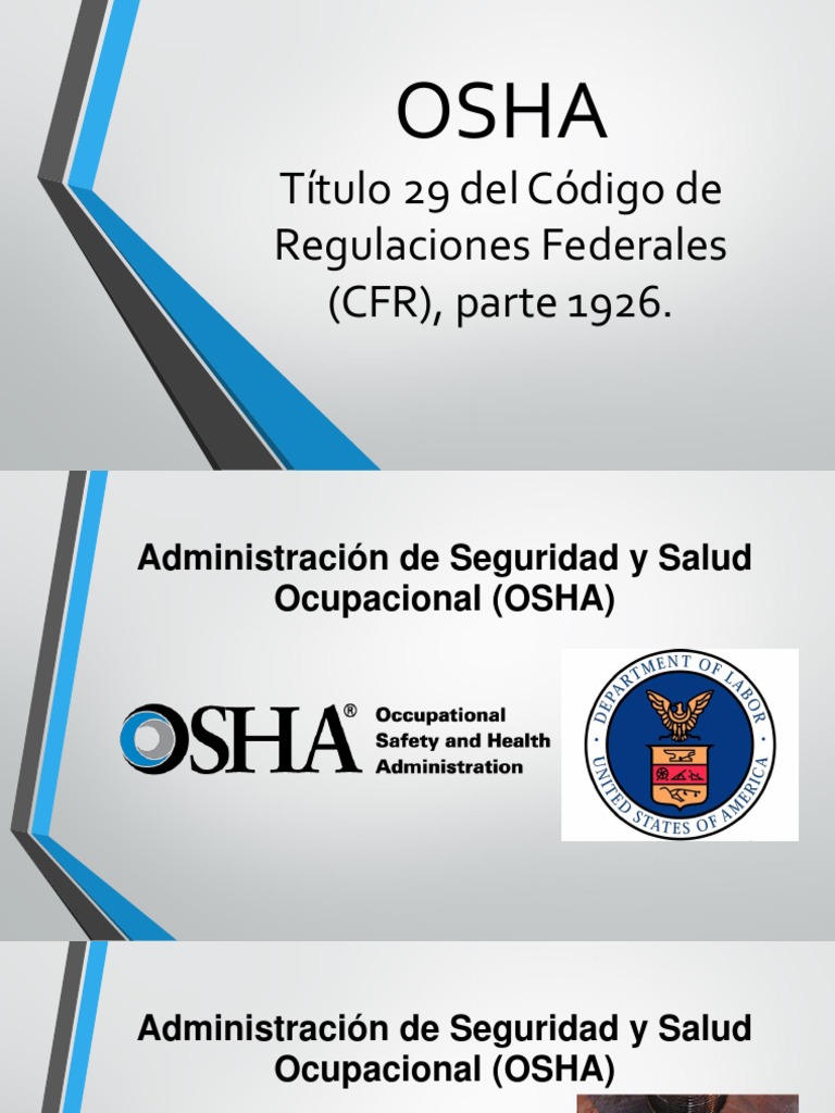 Osha | Administración de Seguridad y Salud Ocupacional | Cuidado de ...