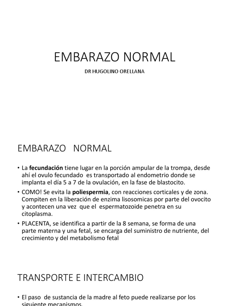 1 .Embarazo Normal | PDF | Placenta | El embarazo
