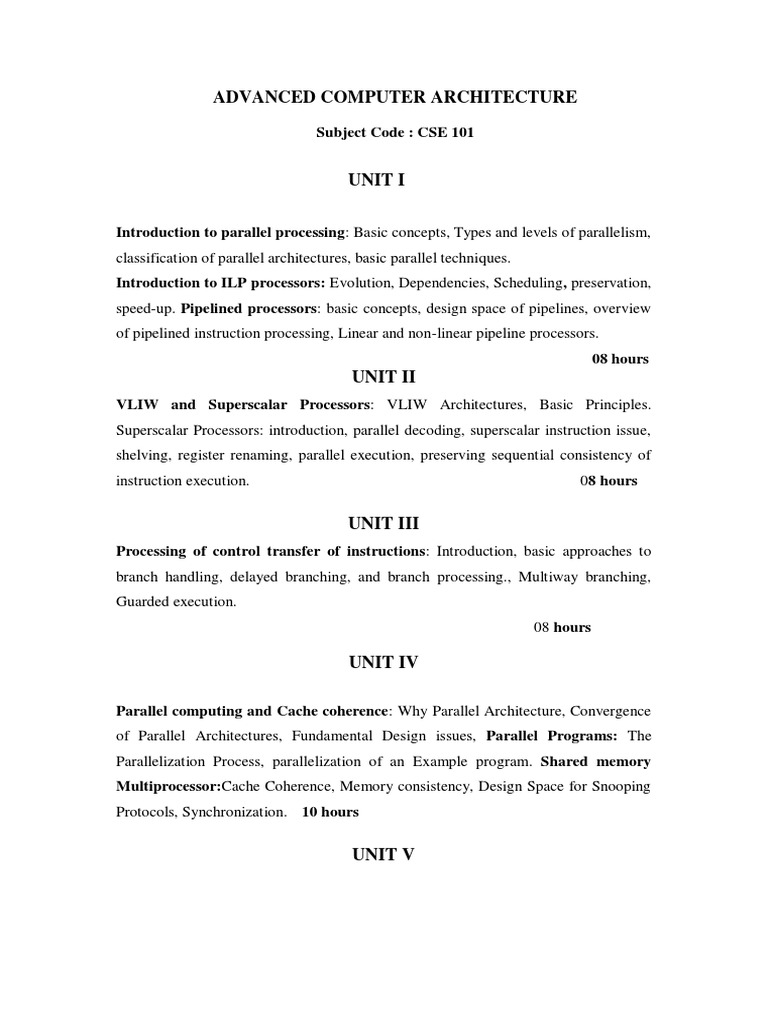 Advanced Computer Architecture Pdf Parallel Computing Multi Core 2914
