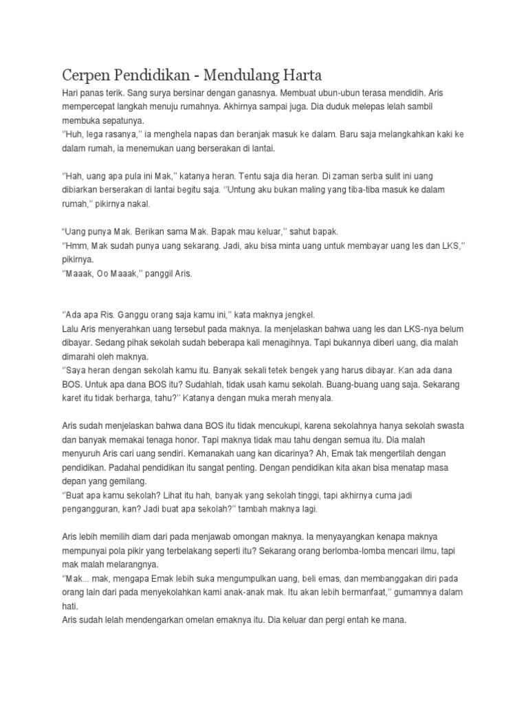 Cerpen Pendidikan | PDF
