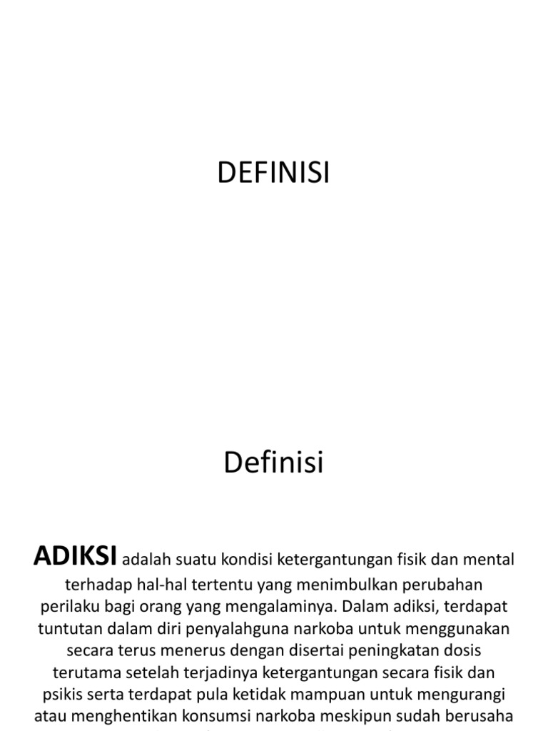 Definisi Dan Faktor Resiko Adiksi | PDF