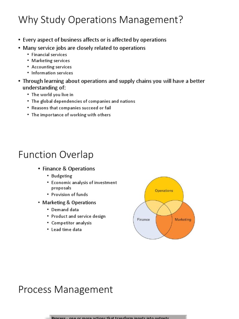 Why Study Operations Management? | PDF | Operations Management ...