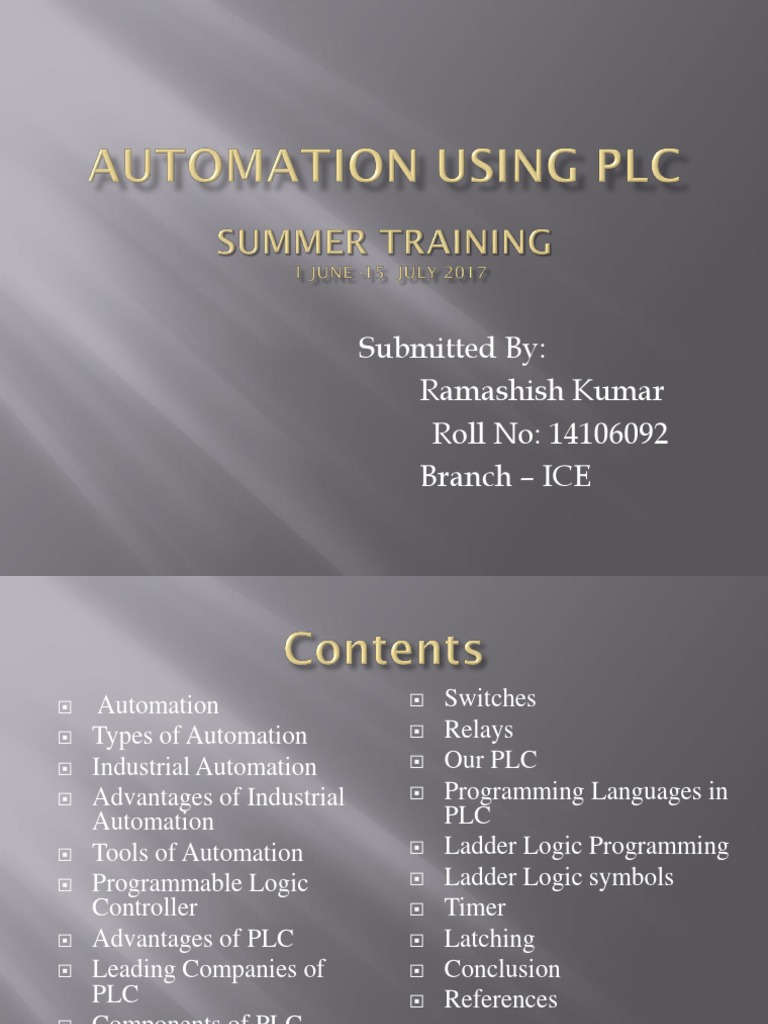 Industrial Automation & PLC Guide | PDF | Programmable Logic Controller ...