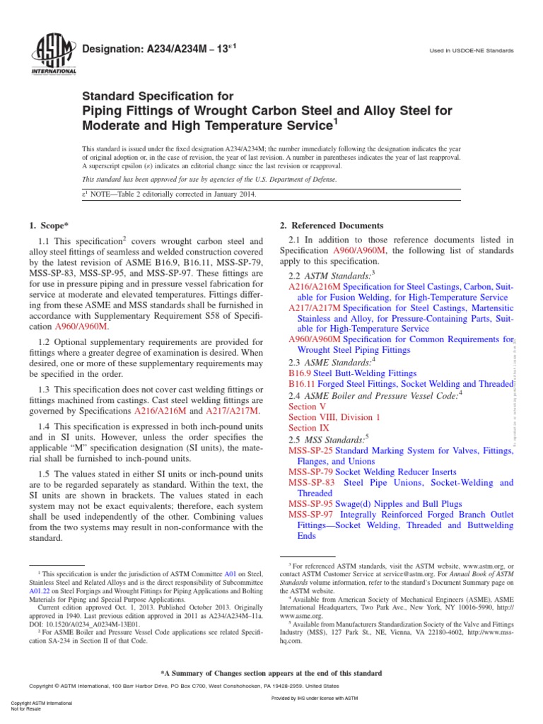 Astm A234 PDF | Download Free PDF | Heat Treating | Structural Steel