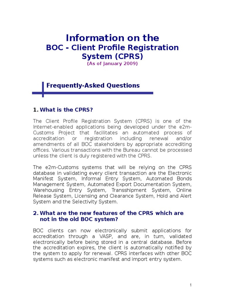 Faq CPRS | PDF | Service Industries | Business