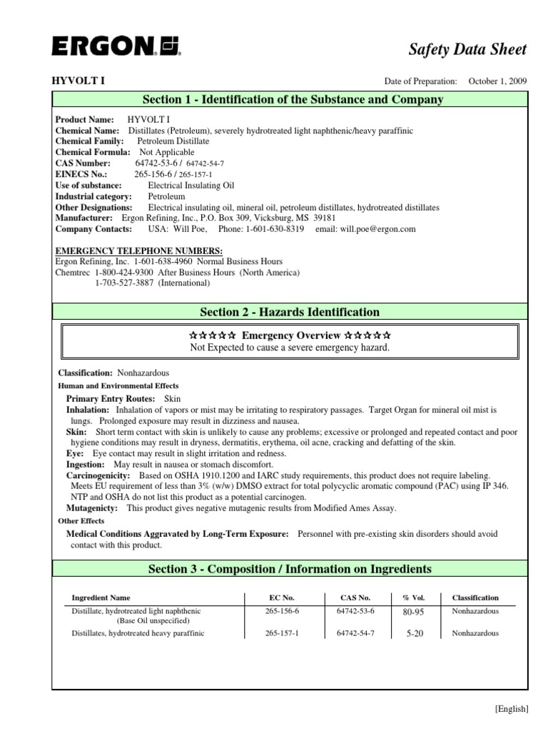 Safety Data Sheet: Section 1 - Identification of The Substance and ...