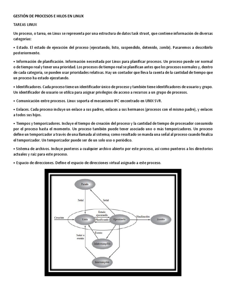 Gestión de Procesos e Hilos en Linux | PDF | Hilo (Computación ...