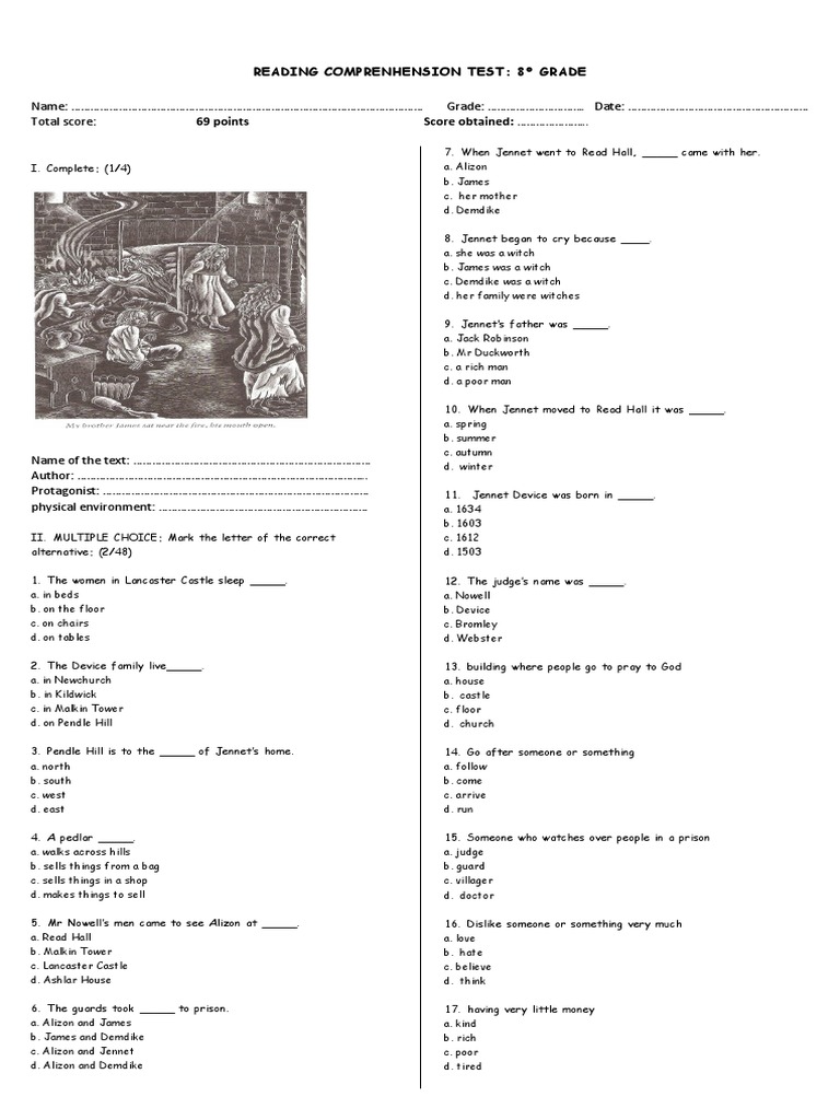 Pendle Witches Reading Test | PDF