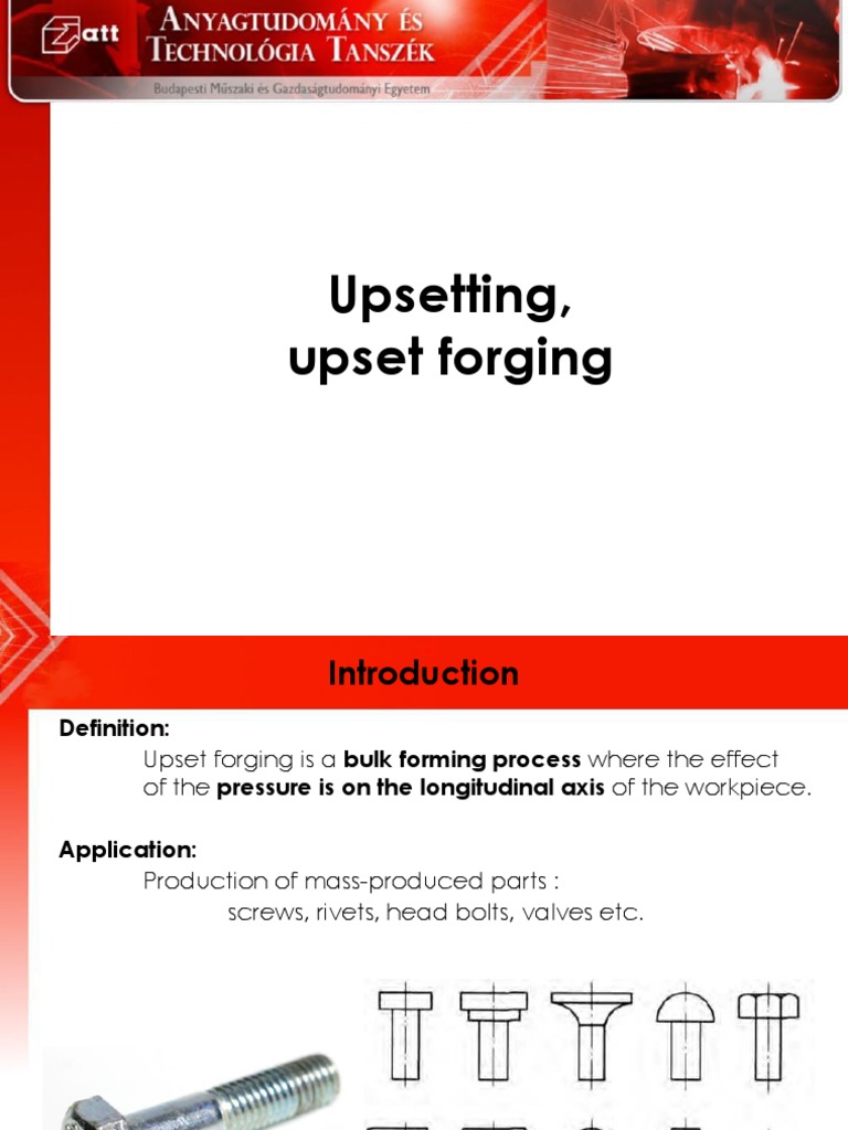 Upsetting, Upset Forging | PDF | Forging | Screw